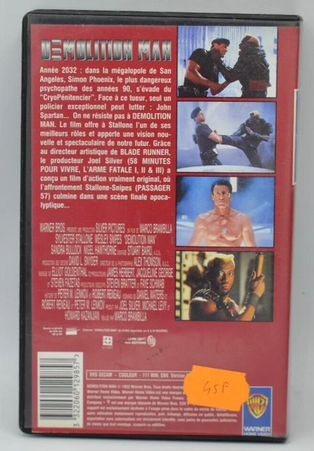 Demolition Man Sylvester Stallone Cassette Vidéo Vhs K7 Eur 9 80