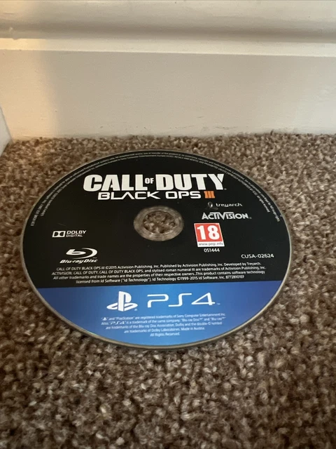 CALL OF DUTY BLACK OPS 3 PS4 *Disc Only* DISC ONLY Rated 18 £4.99 ...