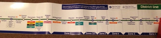 LONDON UNDERGROUND TUBE Map District Line EUR 23,35 - PicClick FR
