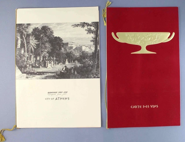 OLYMPIC AIRWAYS BOEING 707-320 Vintage First Class Airline Menu & Wine ...