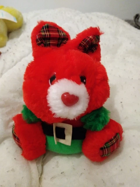 VINTAGE PLAYMAKERS RED Tartan Bunny Rabbit Soft Toy 5" Tall £4.05 ...