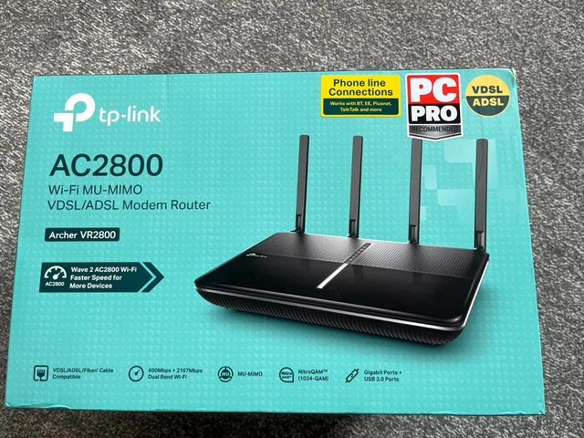 TP-LINK ARCHER VR2800 Dual-Band VDSL/ADSL Modem Router -Black £17.00 ...