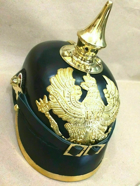MEDIEVAL KNIGHT GERMAN Prussian Leather Pickelhaube Spike German ...