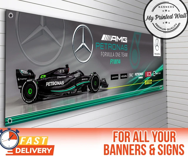MERCEDES AMG PETRONAS F1 W14 2023 Banner, George Russell, Lewis ...
