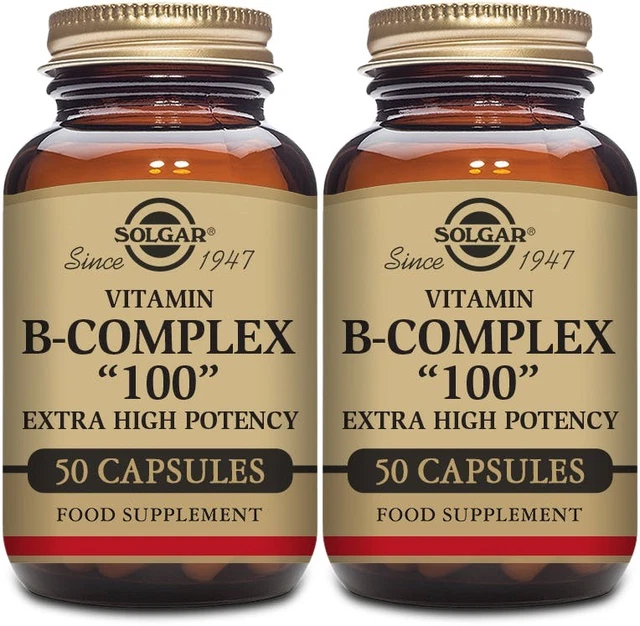 SOLGAR FORMULA VITAMIN B-COMPLEX "100" Extra High Potency 50 Capsules X ...
