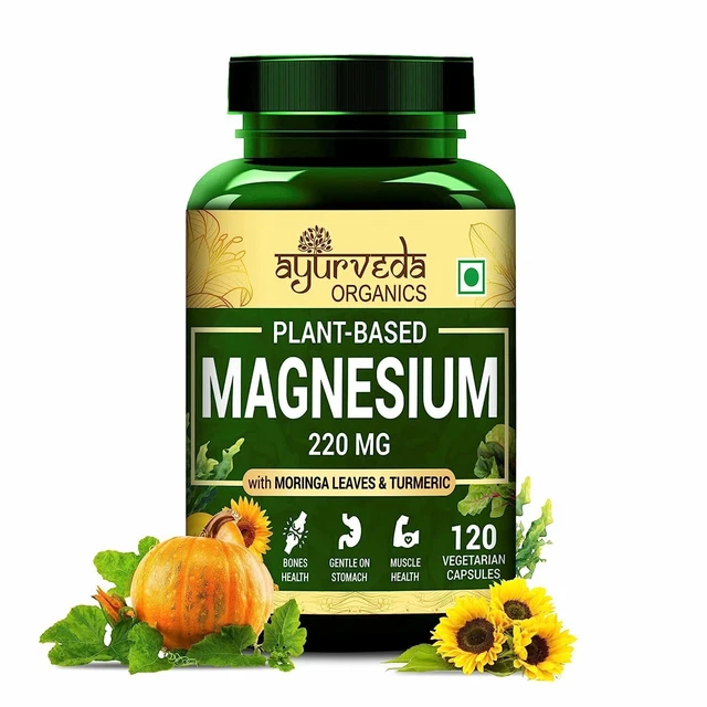AYURVEDA ORGANICS PLANT Based Magnesium Support Muscle, Bones and Nerve ...