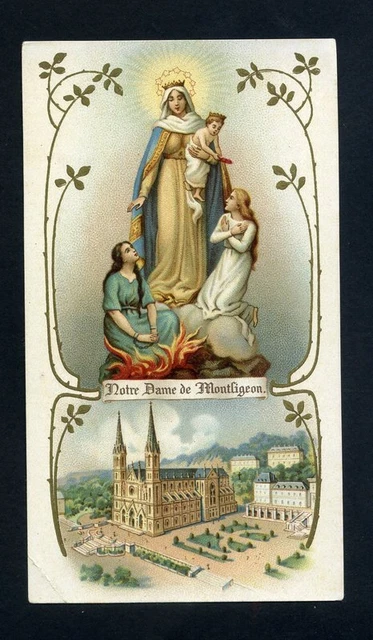 ANTICO SANTINO HOLY card image piuse CROMO Madonna NOSTRA SIGNORA dI ...