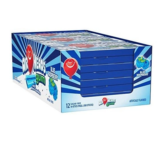 12X AIR HEADS Gum With Micro-Candies Blue Raspberry Flavored American ...