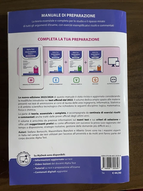 ALPHA TEST INGEGNERIA TOLC-I + Manuale 4000 Quiz EUR 35,00 - PicClick IT