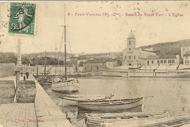 CPA PORT VENDRES Bassin Du Vieux Port L'eglise EUR 6,00 - PicClick FR