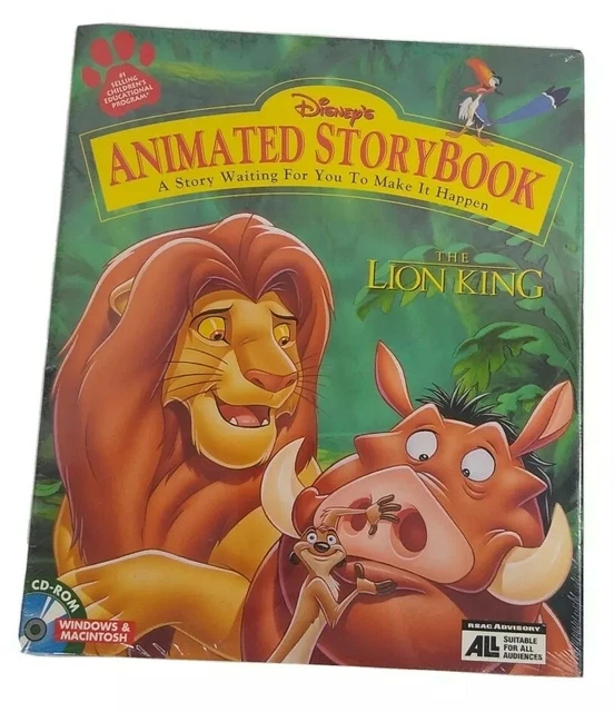 DISNEY'S THE LION King Animated StoryBook Version 1.2 Box(Windows 1995 ...
