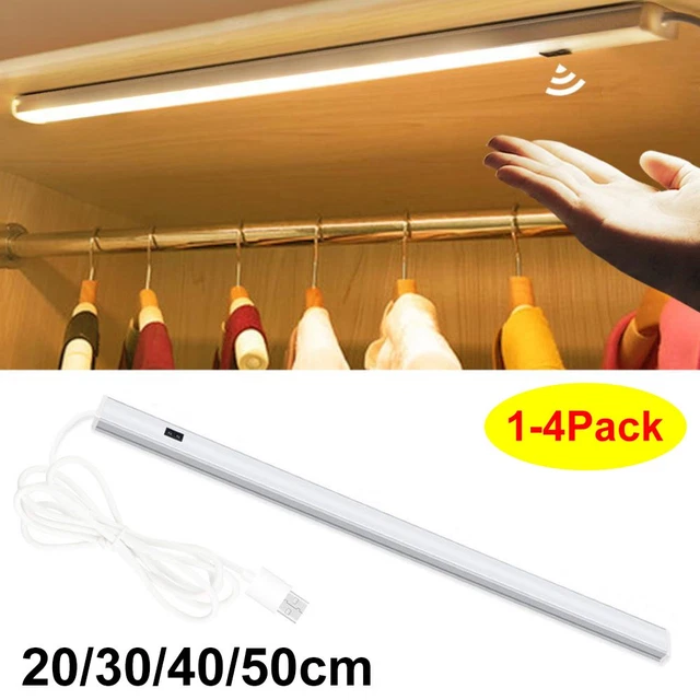 USB LED HAND Sweep Sensor Switch Desk Light Strip Cabinet Lamp Closet ...