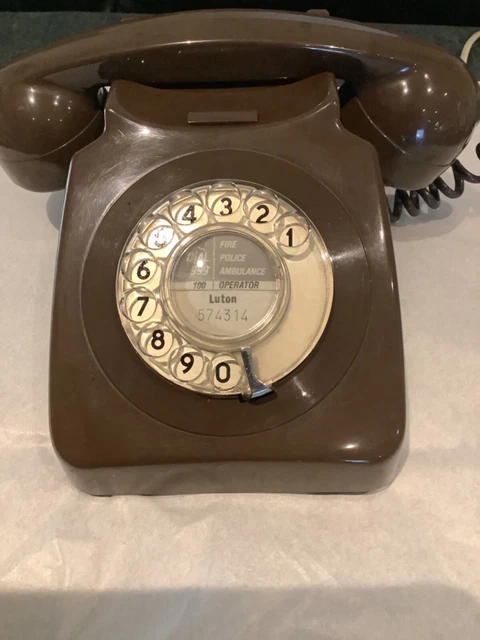 ORIGINAL VINTAGE GPO 746 CHOCOLATE BROWN TELEPHONE, Rotary Dial ...