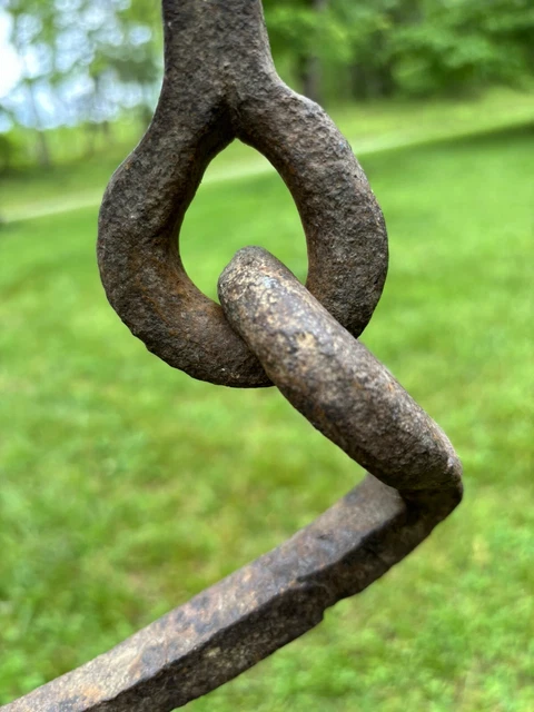 ANTIQUE HAND FORGED Tie Spike Ring Horse Post Blacksmith Primitive 2 ...