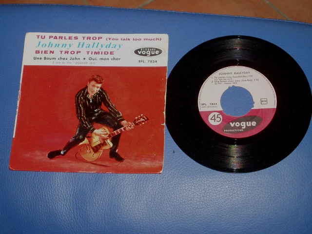 JOHNNY HALLYDAY * Tu Parles Trop * 45 tours Vogue 7824 de 1961 EUR 12 ...