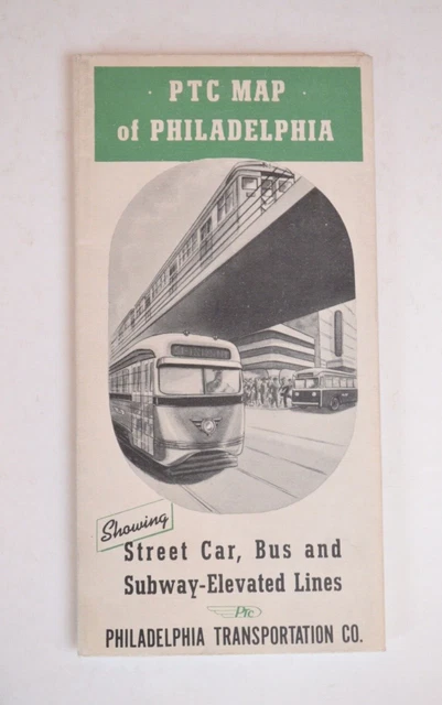 STREET CAR BUS Subway Map Philadelphia Transportation Co. 1940 £30.00 ...