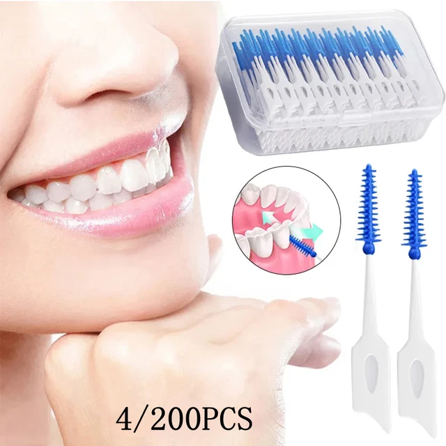 200 INTERDENTAL STICKS Dental Floss Teeth Tooth Toothpick Oral Care ...