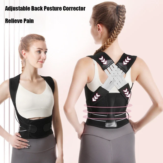 ADJUSTABLE POSTURE CORRECTOR Low Back Support Shoulder Brace Belt For ...