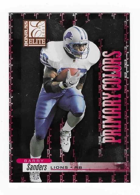 2001 DONRUSS ELITE couleurs primaires rouge Barry Sanders Detroit Lions /975 #PC35 HOF EUR 6,61 ...