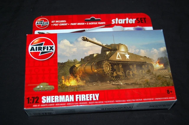 AIRFIX 1/72 SCALE M4 Sherman Firefly Tank Model Kit Starter Set £3.70 ...