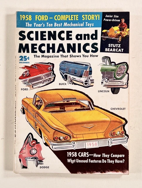 1957 DEC SCIENCE & MECHANICS Crash-testing Cars ATOMIC-PROOF HOME ...
