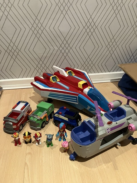 PAW PATROL MIGHTY Pups Mighty Jet Command, Rescue Helicopter, Vehicles ...