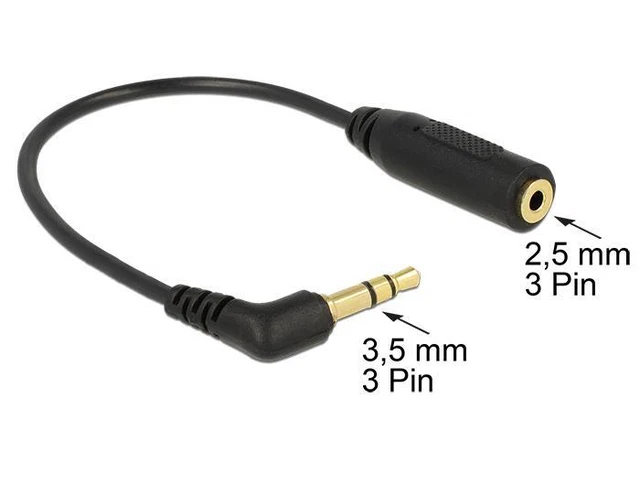 CÂBLE ADAPTATEUR PRISE Jack 3,5mm 3 Pin Coudée - Jack 2,5mm EUR 2,36 ...