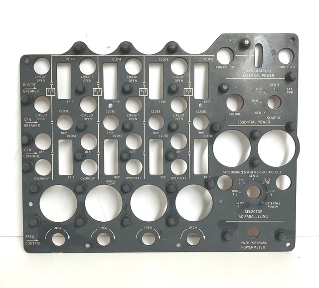 BOEING 707 AIRCRAFT Power Control Panel Face Plate 65-8920 £123.85 ...