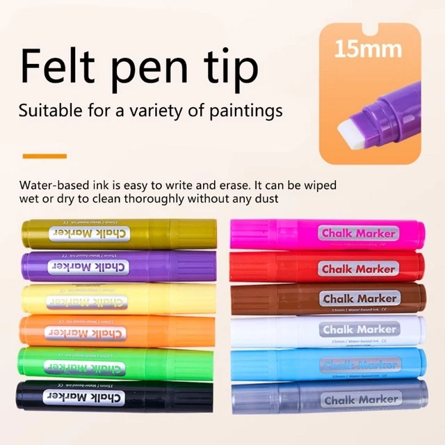 15MM SQUARE TIP Washable Liquid Chalk Marker For Kid Writing Doodling ...