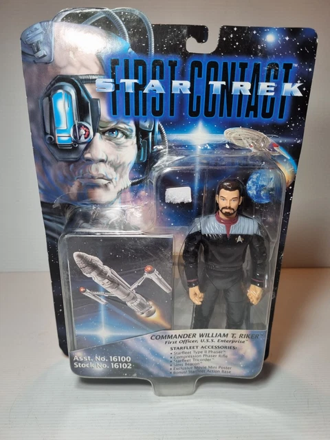 STAR TREK FIRST Contact Playmates Commander Riker Action Figure Sealed ...