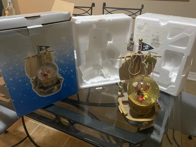 DISNEY SNOW GLOBE Peter Pan's Pirate Ship Showdown Captain Hook You Can ...