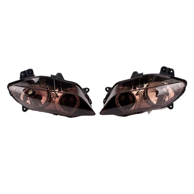 PAIR MOTORCYCLE HEADLAMP Headlight Brown For Yamaha YZF R1 YZFR1 2004 ...