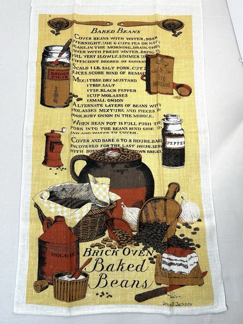 KAY DEE BRICK Oven Baked Beans Recipe Sewell Jackson Linen Tea Towel ...