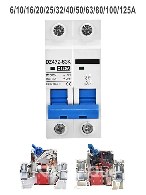 SOLAR PHOTOVOLTAIC CIRCUIT Breaker PV MCB DC 500V Air Switch 100A,125A £18.20 - PicClick UK