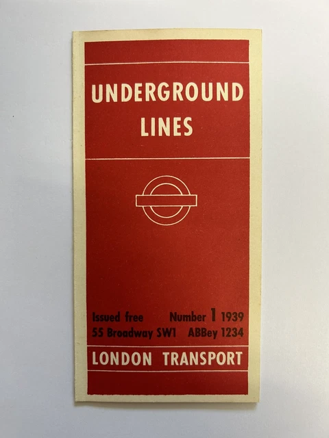 1939 NUMBER 1 Underground Railway Tube Map London Transport VGC £49.00 ...