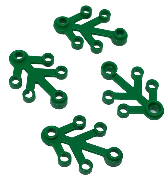 LOT X 4 Piece LEGO Green 2423 Plant Part Leaves 4x3 Tree Leaf Spare ...