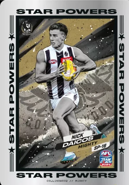 2024 AFL TEAMCOACH - STARPOWERS- Nick Daicos SP-16- Collingwood (Unused ...