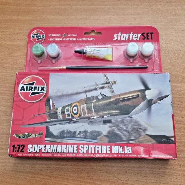 AIRFIX STARTER SET A50077 1/72 Supermarine Spitfire Mk1a with glue, paints,brush £8.00 - PicClick UK