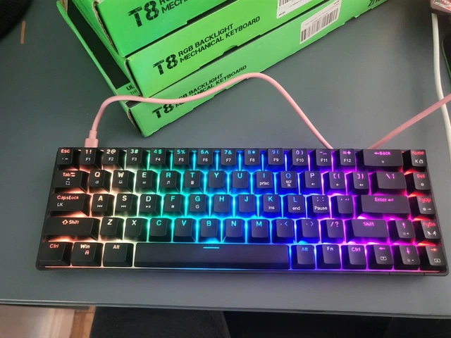 ZIYOULANG T8 WIRED 65% Mechanical Gaming Keyboard RGB TKL for PS4 PS5 ...