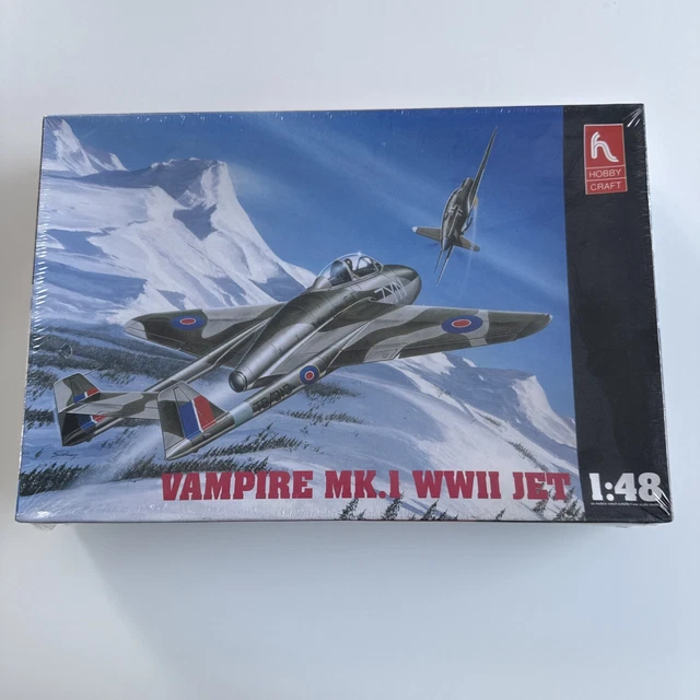 HOBBY CRAFT VAMPIRE MK.1 WWII Fighter Jet 1:48 scale model kit HC1573 ...