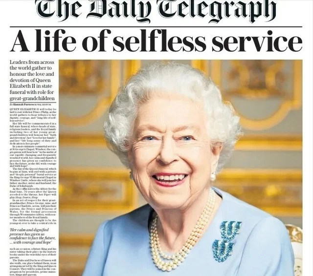 NEW THE DAILY Telegraph 19th September 2022 Death of HM Queen Elizabeth ...