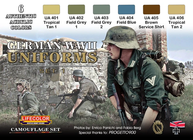 LIFECOLOR CS04 German WW2 Uniforms Set 1 Paint Set 6 x 22ml. £16.45 ...