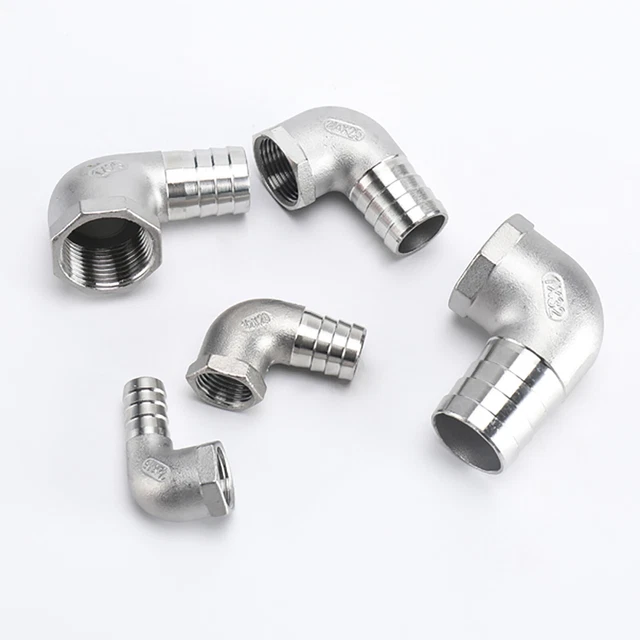 BSP 90° ELBOW Hose Joiner/Connector/Tail - Stainless Steel Barbed Pipe ...