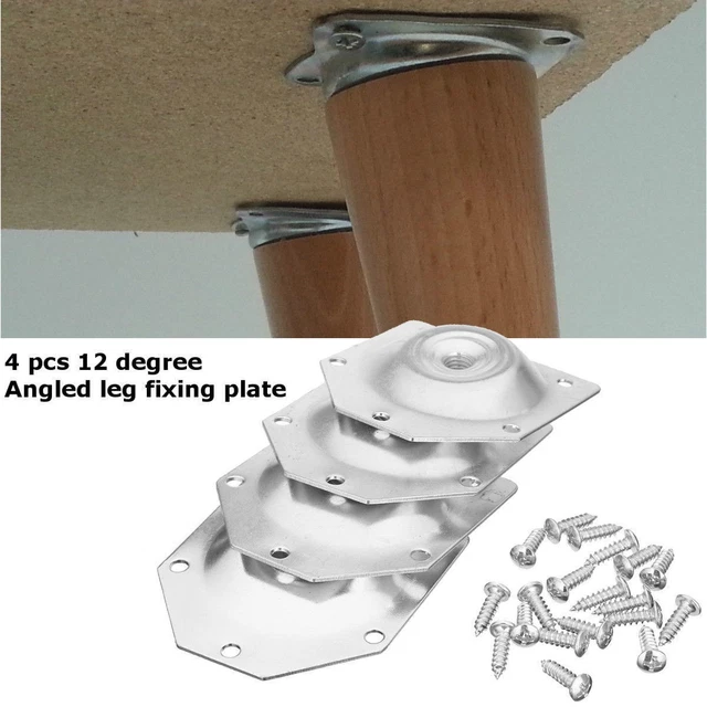 4PCS LEVEL ANGLED Leg Fixing Plates Mounting Legs Sofa Chair Table ...