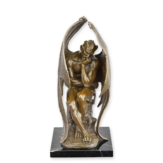 BRONZE FIGURE THE Thinking Satan Devil bx6 £265.90 - PicClick UK