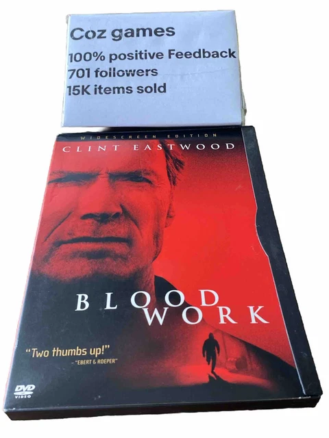 BLOOD WORK DVD CARDBOARD Snap Case 2002 Clint Eastwood REGION 1 USA ...