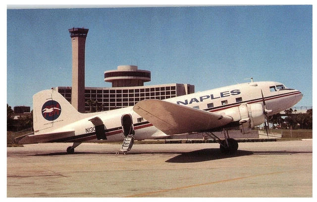 NAPLES AIRLINES DC-3 International Airlines Musée Historique Carte ...