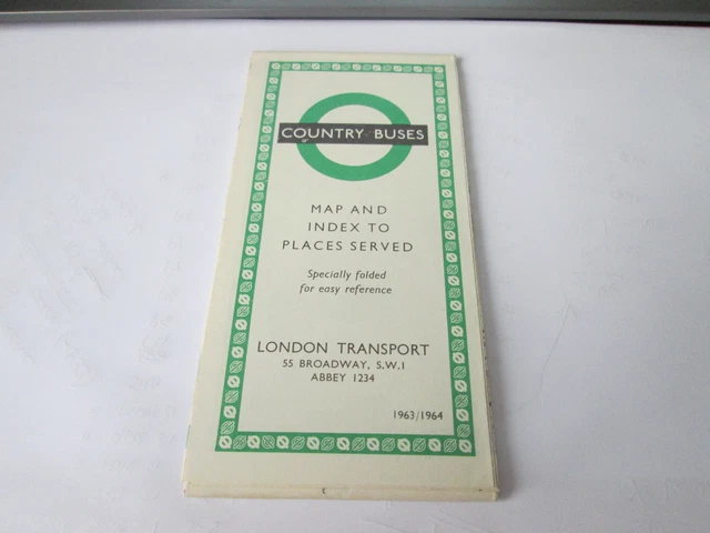 LONDON TRANSPORT COUNTRY Buses Route Map & Index Places Served 1964 (3/ ...