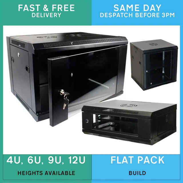 4U 6U 9U 12U Network Data Cabinet - Wall Mountable Server Rack Flat ...