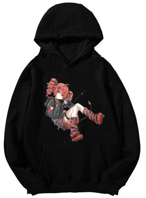 KASANE TETO HOODIE - UTAU Red Hair Camera Girl Chibi Anime Streetwear ...